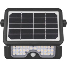Luceco Outdoor LED Solar Wall Light With PIR Sensor Black 550lm - Screwfix