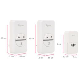 Byron DBY-23445BS Plug-In Wireless Door Chimes White 2 Pack - Screwfix