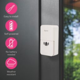 Byron DBY-23445BS Plug-In Wireless Door Chimes White 2 Pack - Screwfix