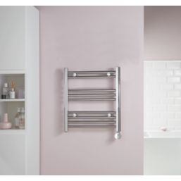 Towelrads 550mm x 500mm 682BTU Chrome Flat Electric Towel Radiator ...