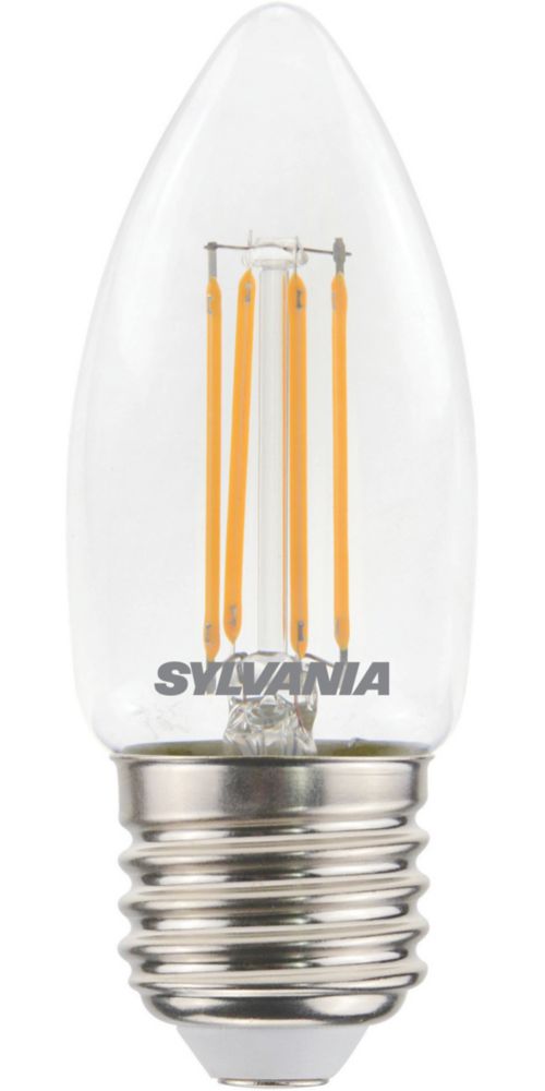 Sylvania TOLEDO RETRO E27 Candle LED Light Bulb 470lm 4.5W - Screwfix