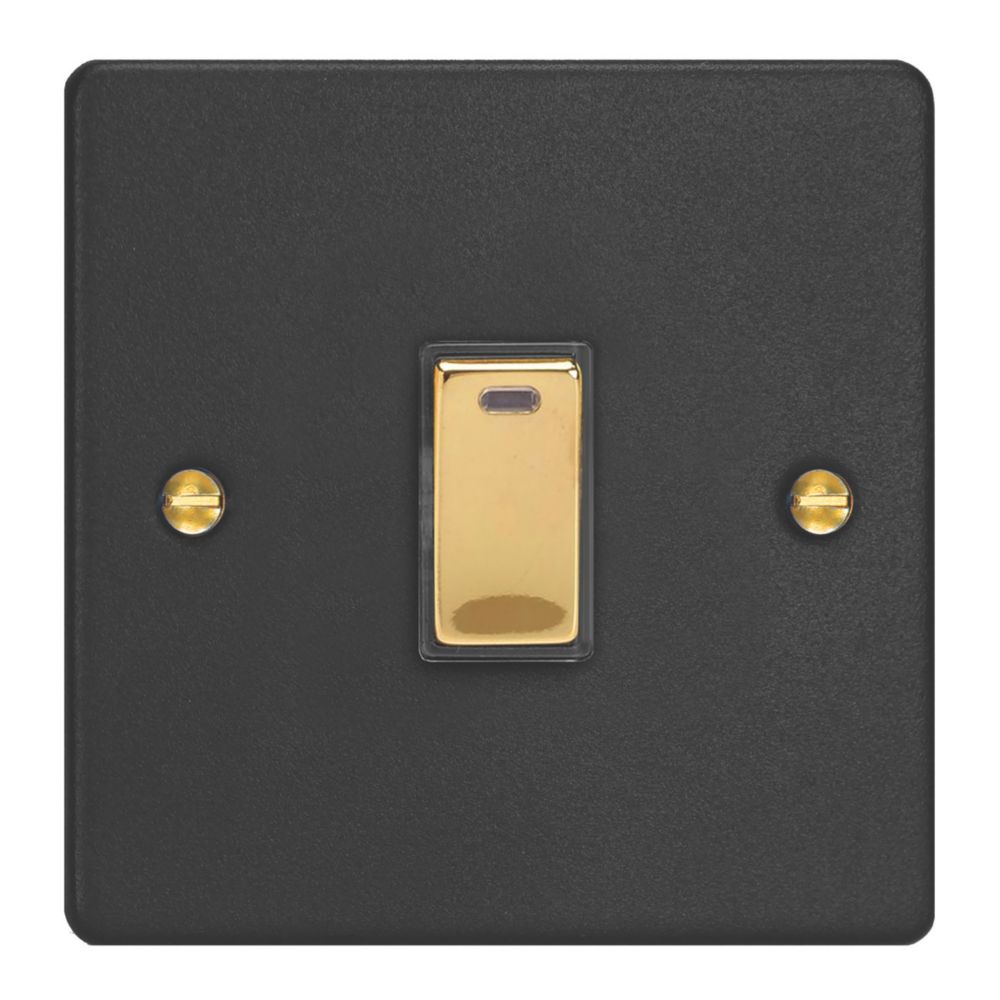 Varilight 20A 1-Gang 2-Pole Control Switch Matt Black with LED with ...