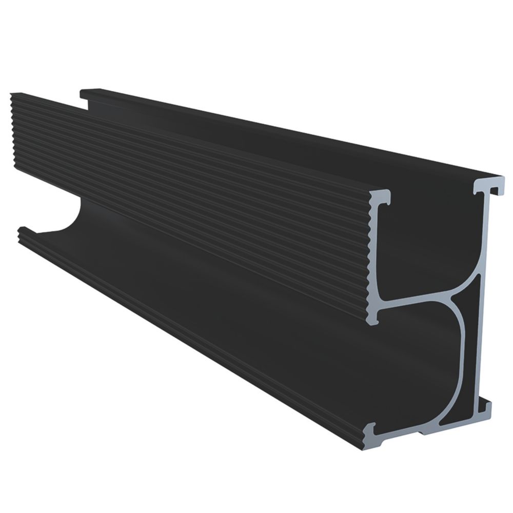 Fastensol Solar Panel Mounting Rails 3550mm Black 2 Pack - Screwfix