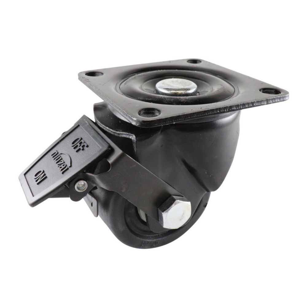 Select Machine Swivel Brake Castor 75mm Black - Screwfix