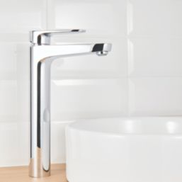 Swirl Caldew Silver 301mm Tall Round Head Mono Basin Mixer Tap With ...