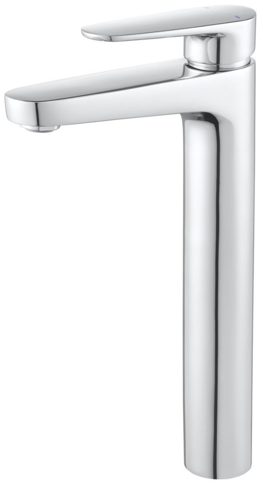 Swirl Caldew Silver 301mm Tall Round Head Mono Basin Mixer Tap With ...