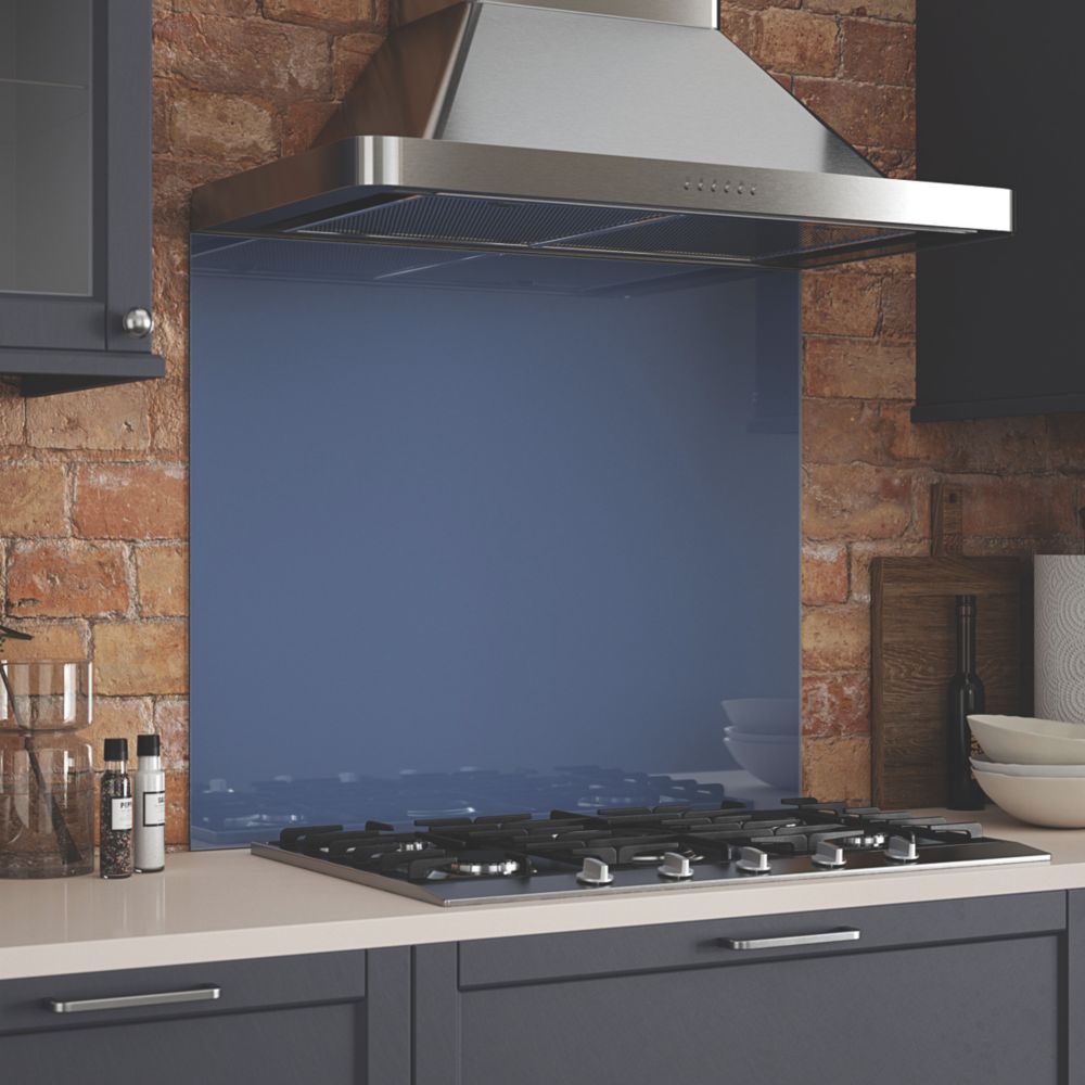 Splashback Bluebell Shimmer Self-Adhesive Kitchen Splashback 900mm x 750mm x 6mm - Screwfix