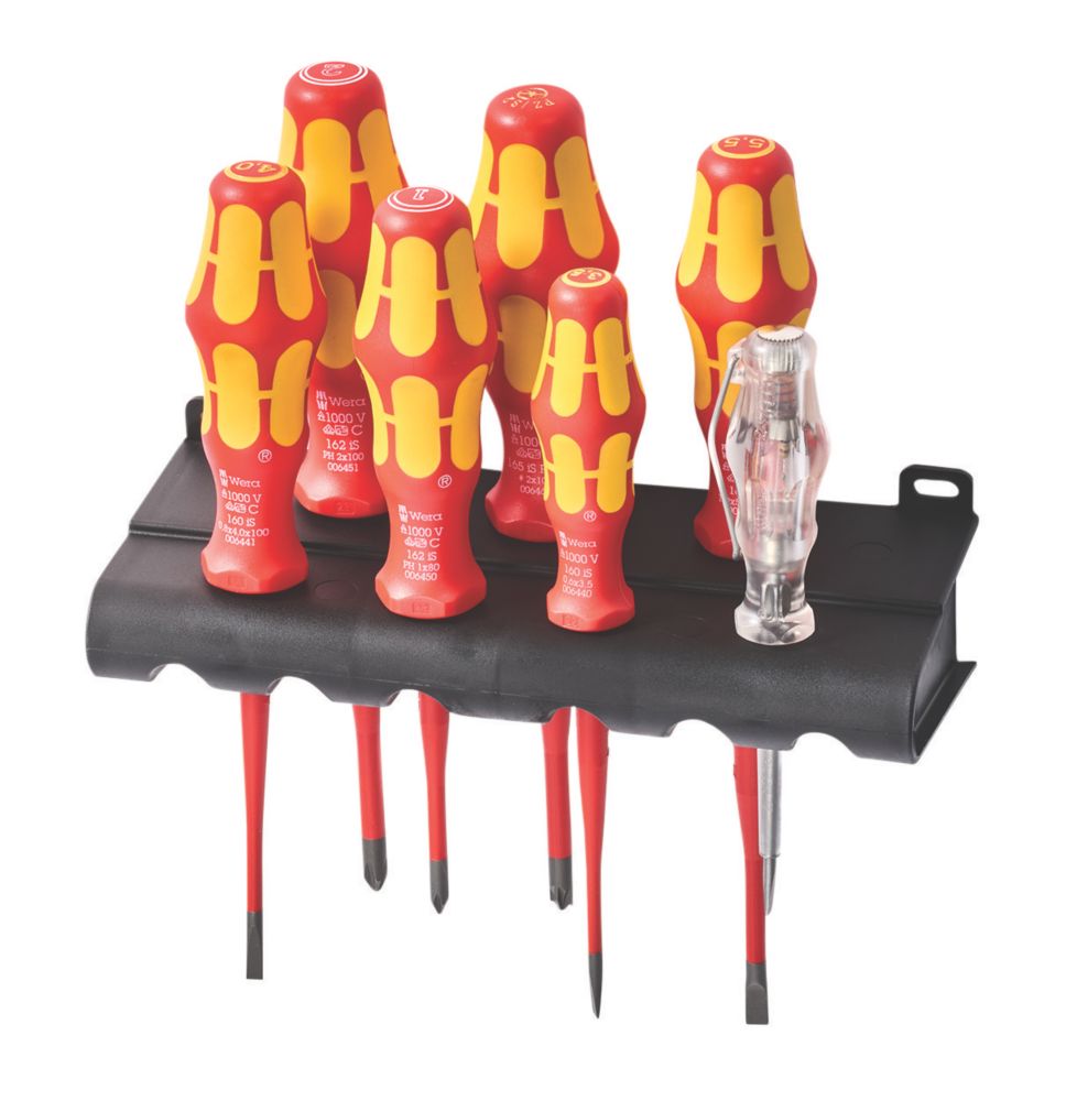 Wera Kraftform Plus 160 iS/7 Rack Mixed VDE Screwdriver Set 7 Pieces ...