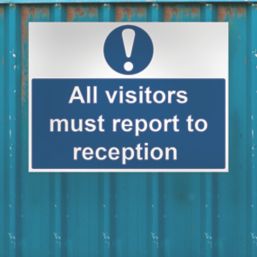 Essentials "Report To Reception" Sign 450mm x 600mm - Screwfix