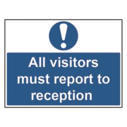 Essentials "Report To Reception" Sign 450mm x 600mm - Screwfix