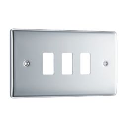 British General Nexus Metal Grid 3-Module Grid Faceplate Polished ...