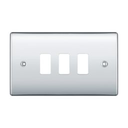British General Nexus Metal Grid 3-Module Grid Faceplate Polished ...