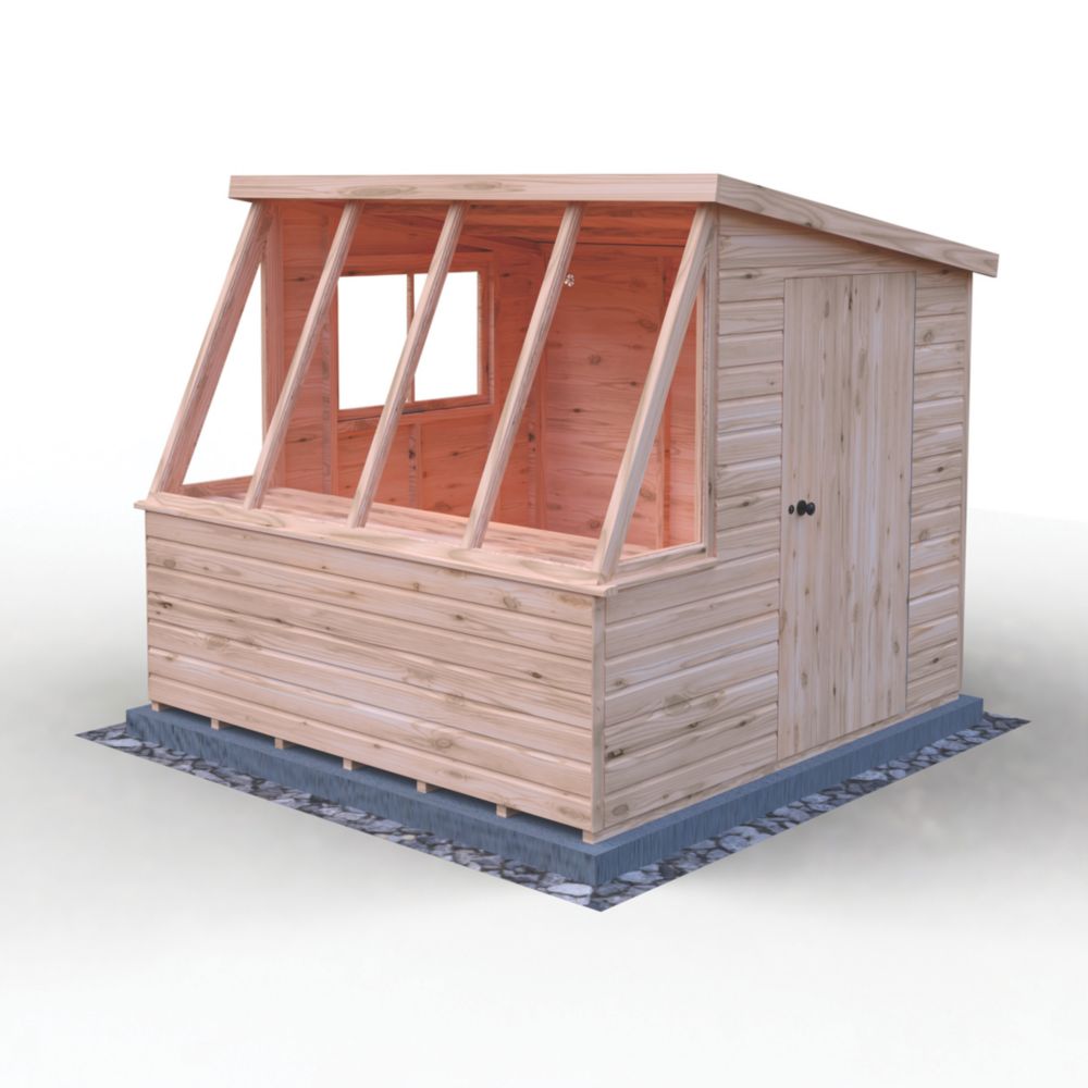 Shire 8' x 8' (Nominal) Pent Timber Potting Shed - Screwfix