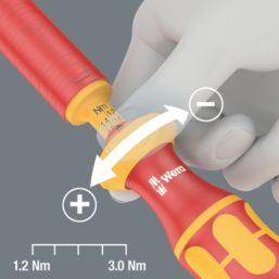 Wera Kraftform Kompakt Torque 1.2-3.0Nm Extra Slim 1 Tool Finder VDE Interchangeable Insulated ...