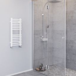 Blyss Curved D-Bar Towel Radiator 700 x 300mm White 1030BTU - Screwfix