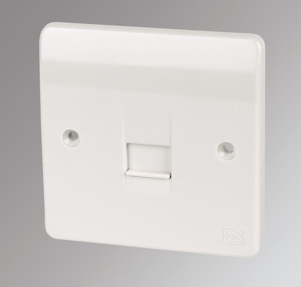 MK Logic Plus Slave Telephone Socket White | Sockets | Screwfix.com