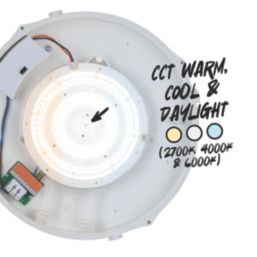 TCP Indoor & Outdoor Round LED Bulkhead Light White 11/15/19W 1900 ...