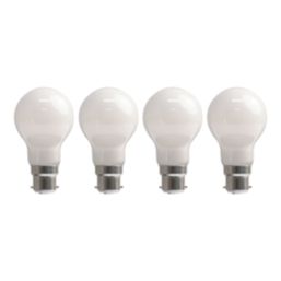 LAP B22 A60 LED Light Bulb Milky 806lm 4.9W 4 Pack - Screwfix
