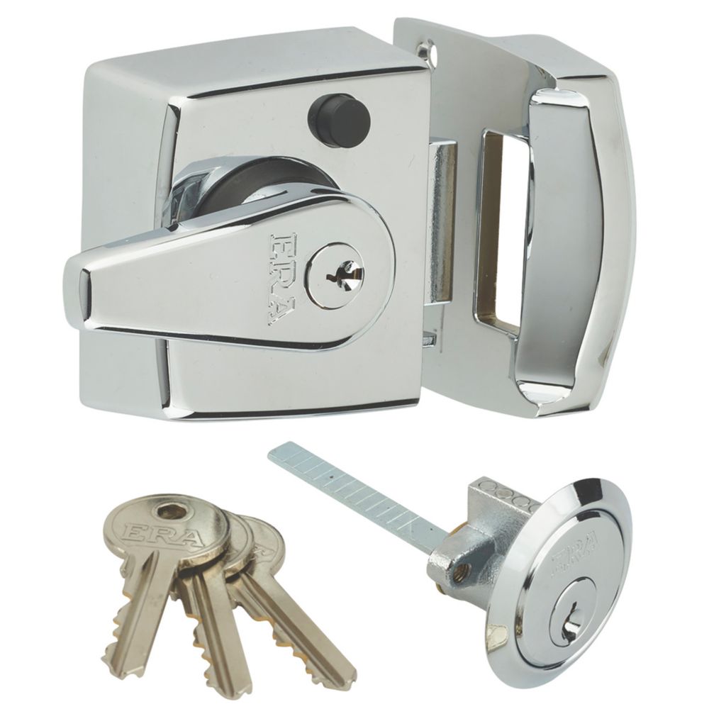 ERA 183-37-1 Double Locking Night Latch Polished Chrome 40mm Backset ...