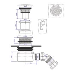 McAlpine Shower Trap with 1 1/2" Outlet Chrome 90mm - Screwfix