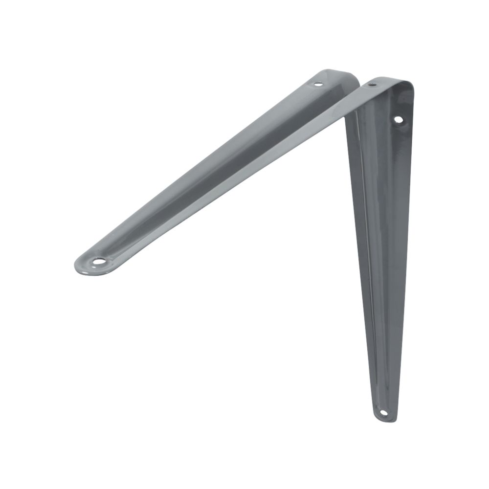 Essentials London Shelf Brackets Grey 100mm x 75mm 20 Pack - Screwfix