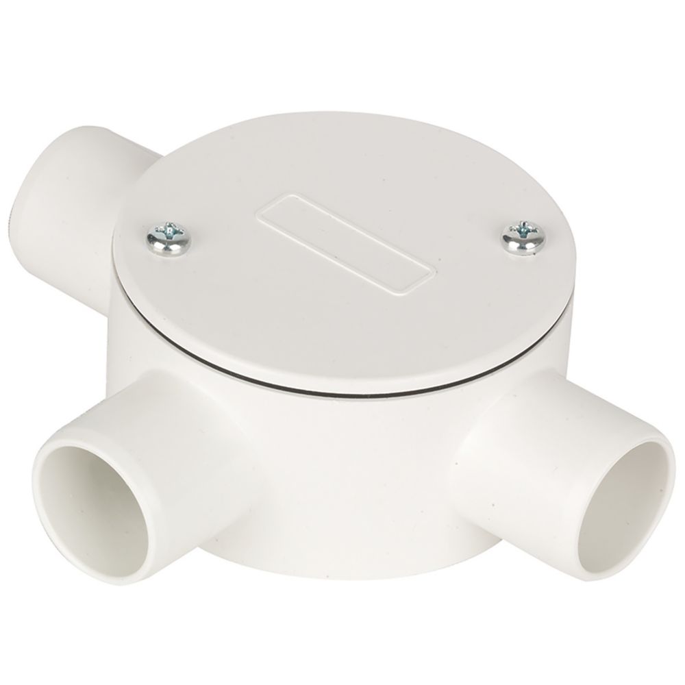 Deta TTE 3 Way 20mm Tee Box White - Screwfix