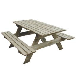 Forest Small Rectangular Garden Picnic Table 1500mm x 1500mm x 700mm ...