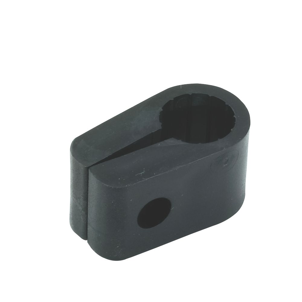 Tower Black Round CC5 Cable Cleats 13mm 25 Pack - Screwfix