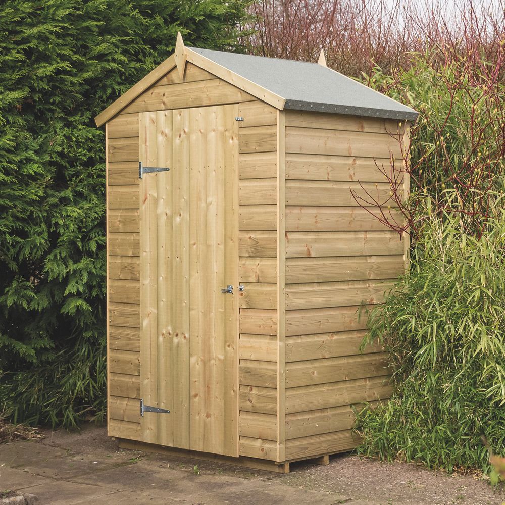 Rowlinson Oxford 4' x 3' (Nominal) Apex Shiplap T&G Timber Shed - Screwfix