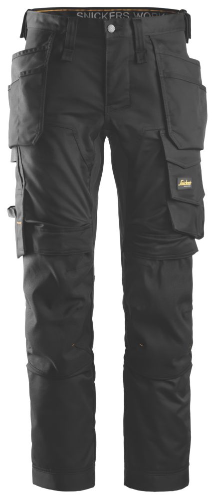 Snickers 6241 Stretch Trousers Black 38" W 32" L - Screwfix