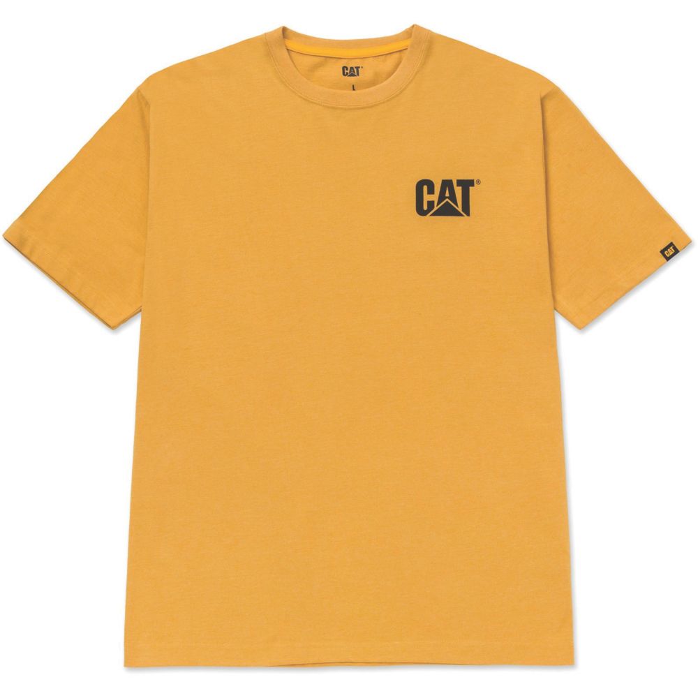 CAT Trademark Short Sleeve Tee Shirt Yellow X Large 44" Chest - Screwfix