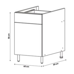 Pragma 1-Door 1-Drawer Matt White 600mm x 590mm x 860mm Flat Packed ...