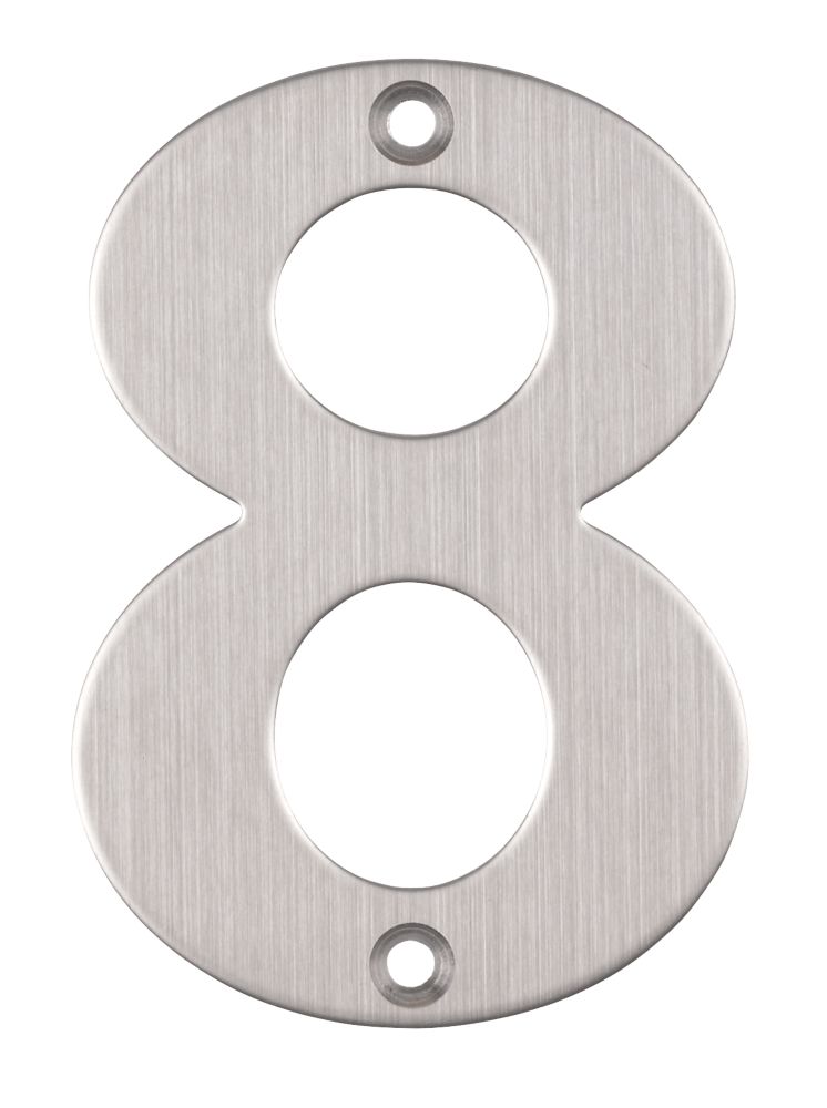 Eclipse Door Numeral 8 Satin Stainless Steel 102mm - Screwfix