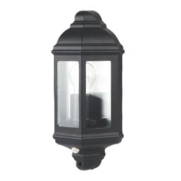 Luceco Outdoor Half Lantern With PIR Sensor Black - Screwfix