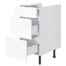 Pragma 3-Drawer Matt White 400mm x 590mm x 860mm Flat Packed Kitchen ...