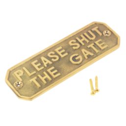 GateMate 'Please Shut the Gate' Sign 55mm x 160mm - Screwfix