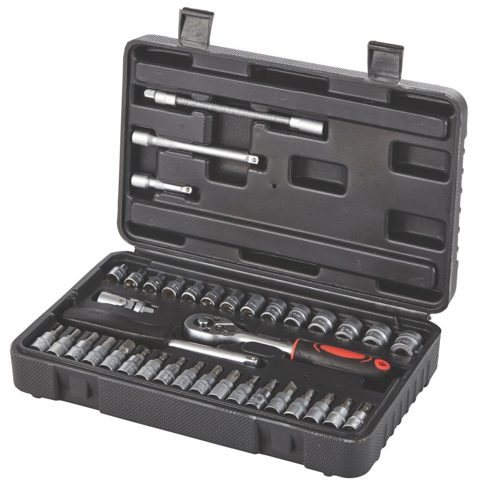 1/4" Drive Standard Socket Set 38 Pieces | Socket Sets | Screwfix.com